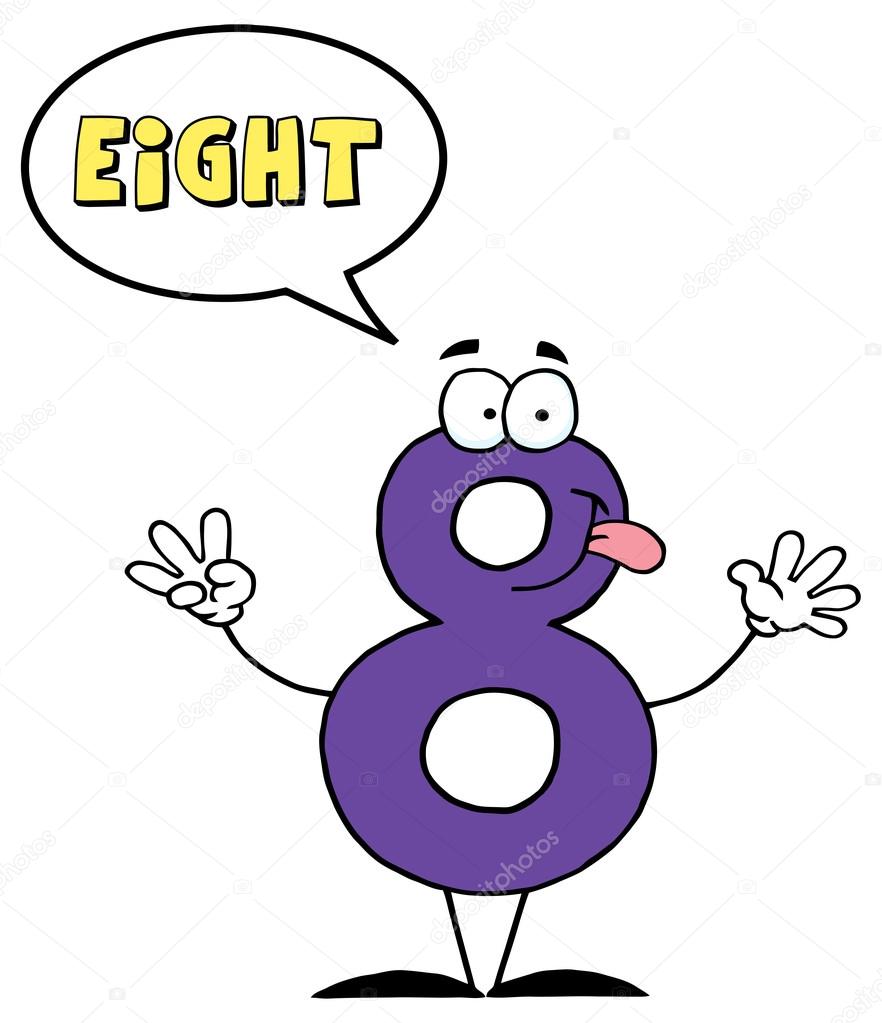 Digital, Ocho., Arte, Número, Gráficos Imagen Vectorial de © HitToon ...