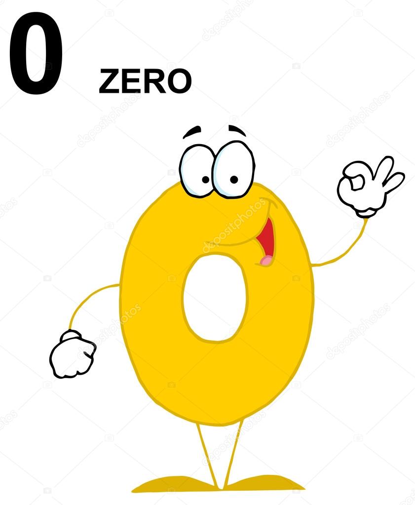 Número de dibujos animados divertido 0 — Archivo Imágenes Vectoriales ...