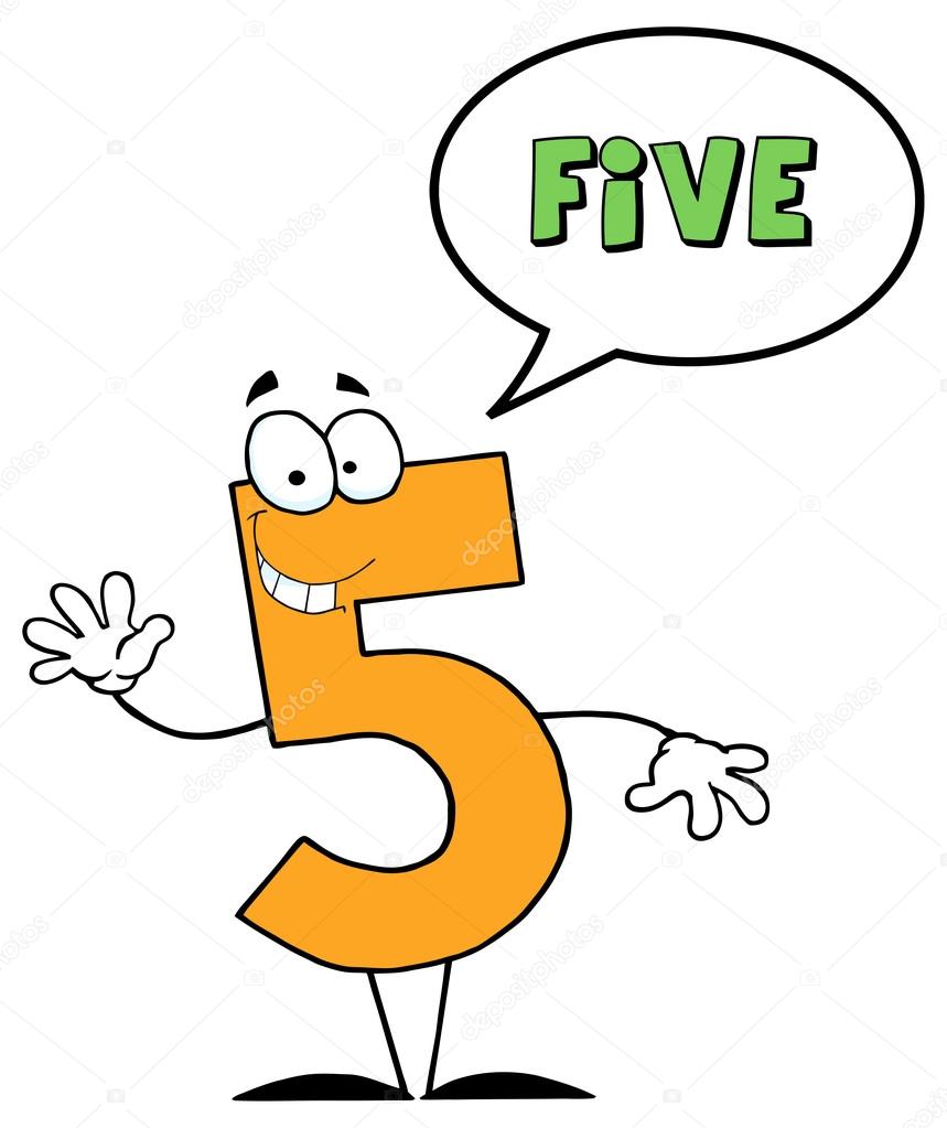 Cartoon number five character Stock Vector by ©HitToon 61079505