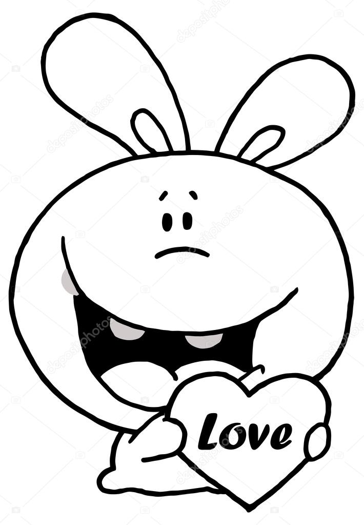 Cartoon rabbit with heart Stock Vector by ©HitToon 61079657