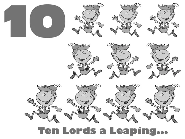 10 Lords A Leaping Coloring Page