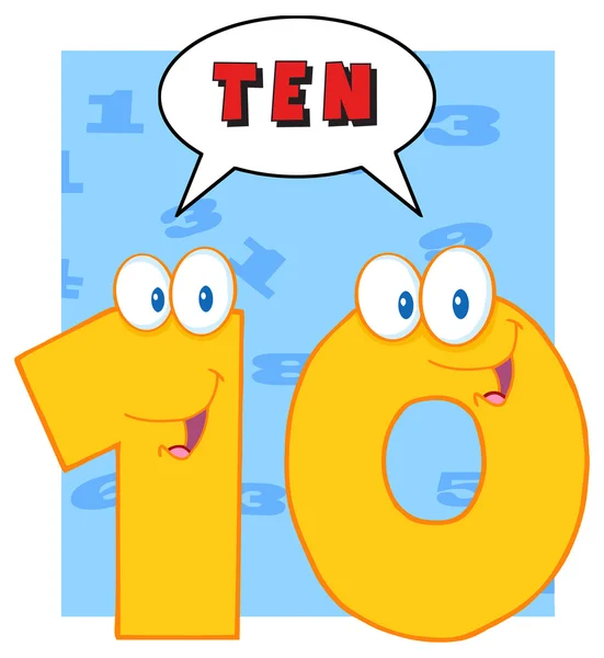 Number Ten Cartoon Character Stock Illustration by ©HitToon #10209091