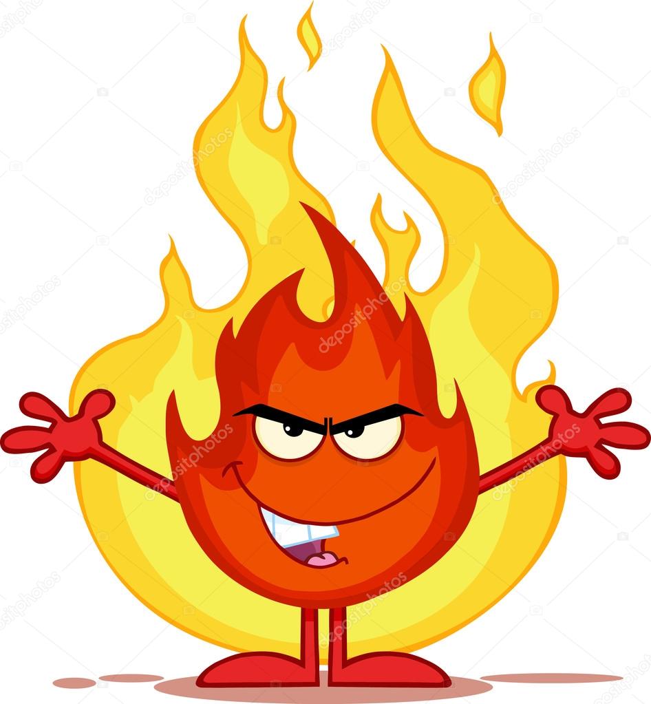 Evil Fire Cartoon Mascot Stock Vector Image by ©HitToon #61080539