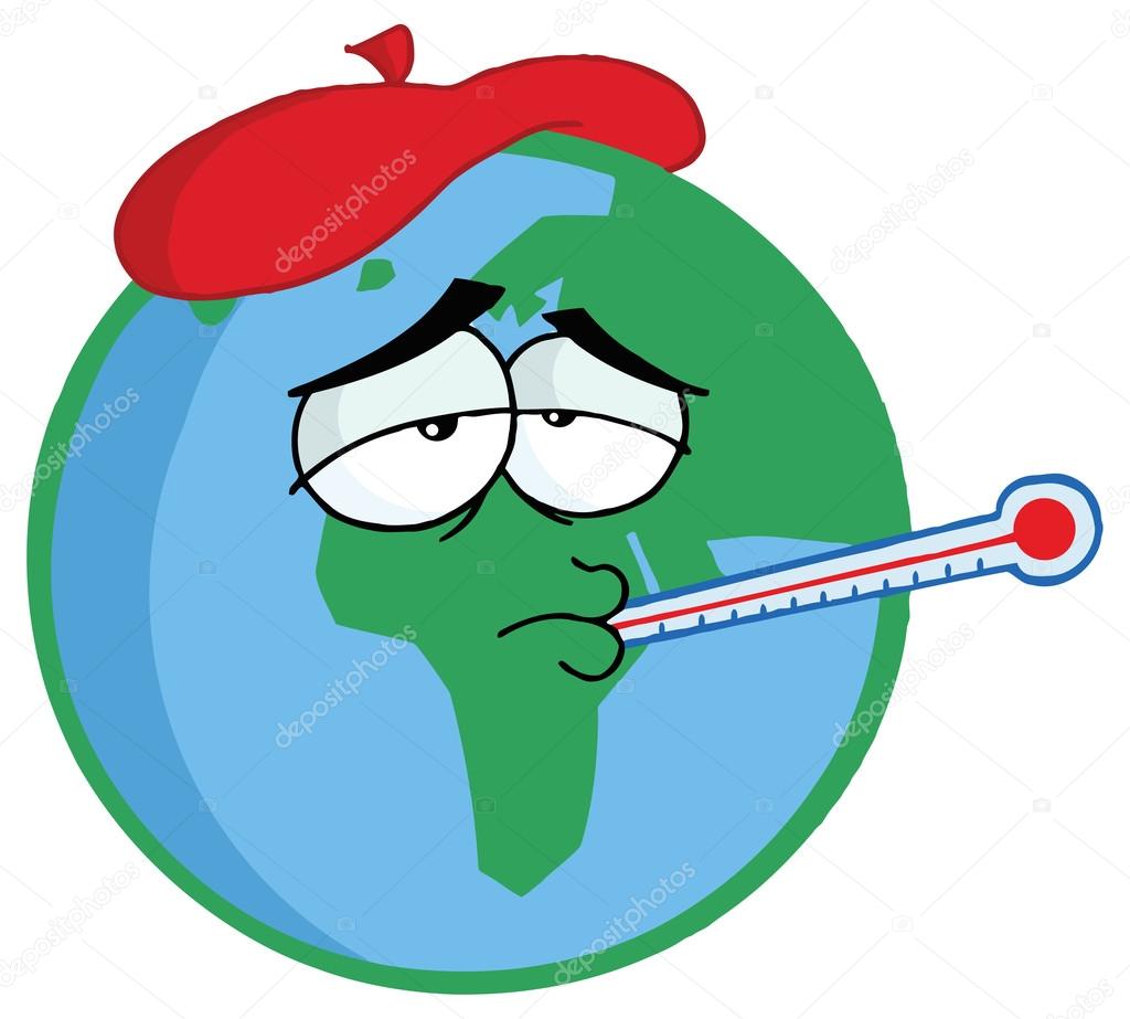 Planeta enfermo — Vector de stock © HitToon #61081977