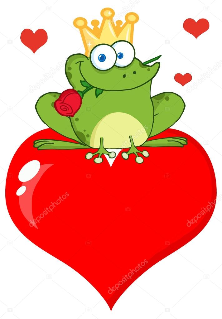 Personaje de príncipe rana con corazones 2023