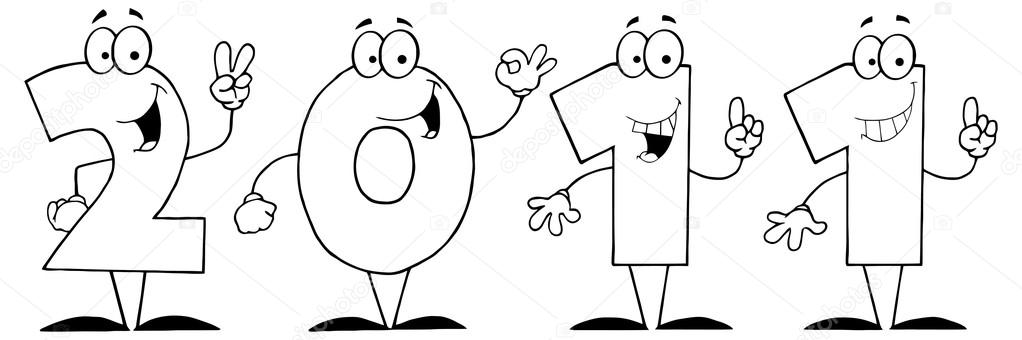 Cartoon Numeral Characters Stock Vector by ©HitToon 61082789