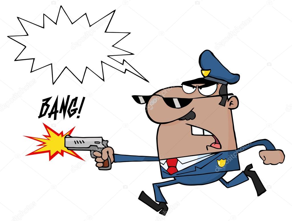 Cartoon Policeman Running