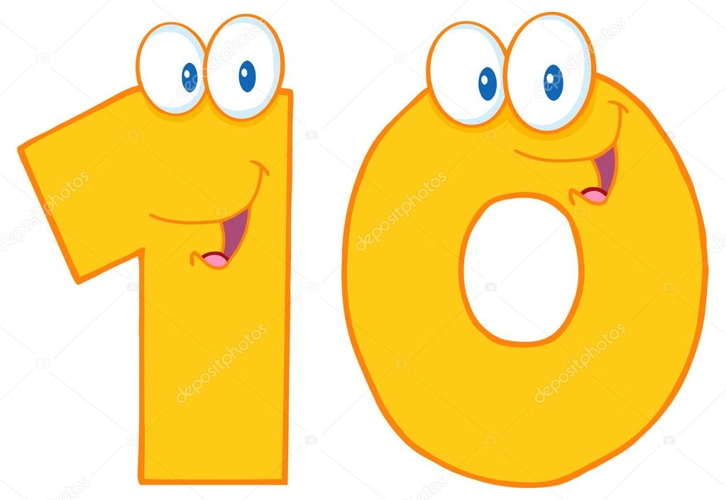 Image vectorielle Caractère de dessin animé numéro dix par ©HitToon ...