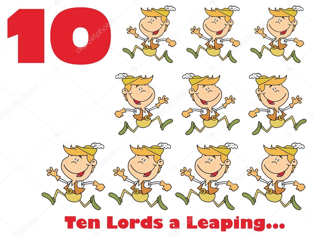 Christmas Calendar with number ten Stock Vector by ©HitToon 61084335