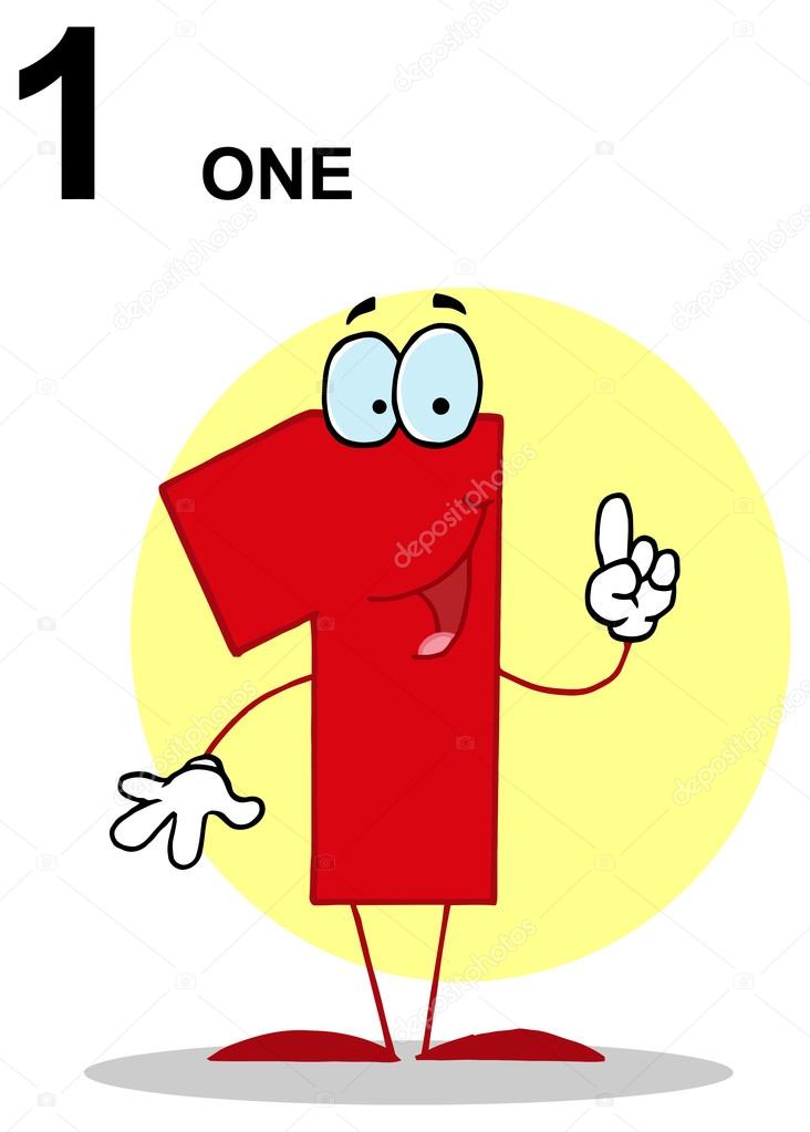Dibujos animados divertidos 1 número vector, gráfico vectorial ...