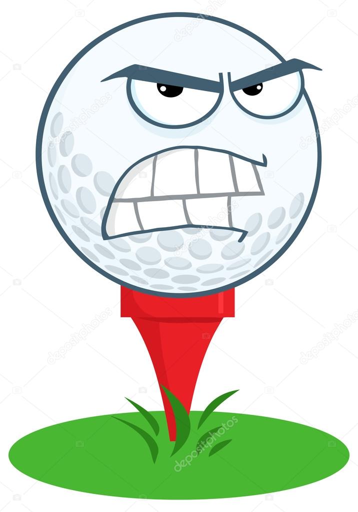 Angry Golf Ball Over Tee. Stock Vector Image by ©HitToon #61084761