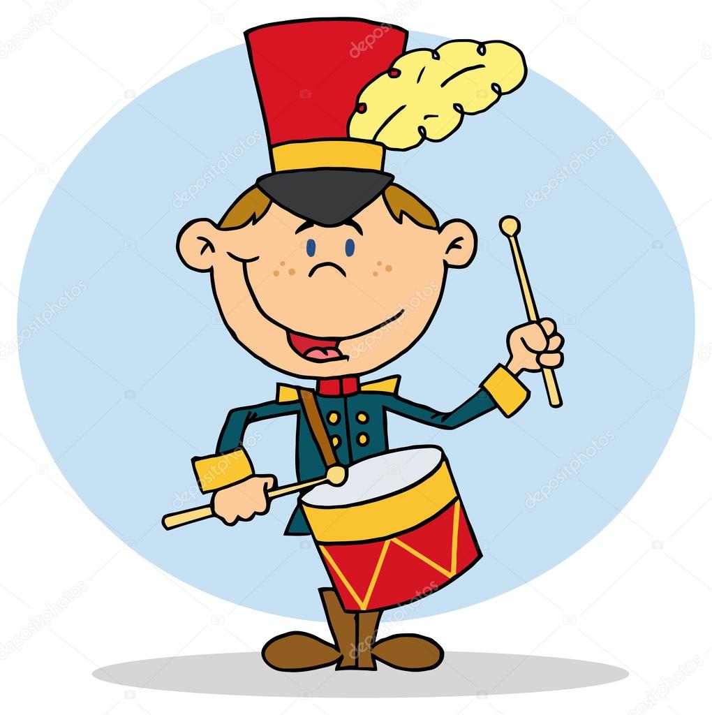 Menino tocando tambor — Vetor de Stock © HitToon #61085423