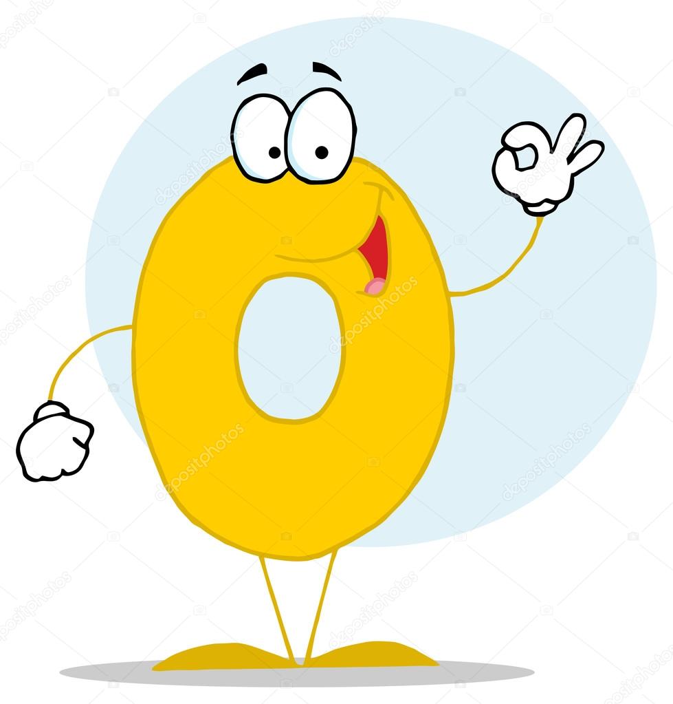 Funny Cartoon 0 Number Stock Vector by ©HitToon 61085429