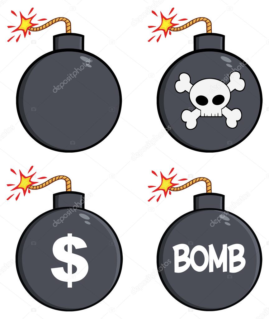 Conjunto bomba dos desenhos animados Vetor de ©HitToon 61107805