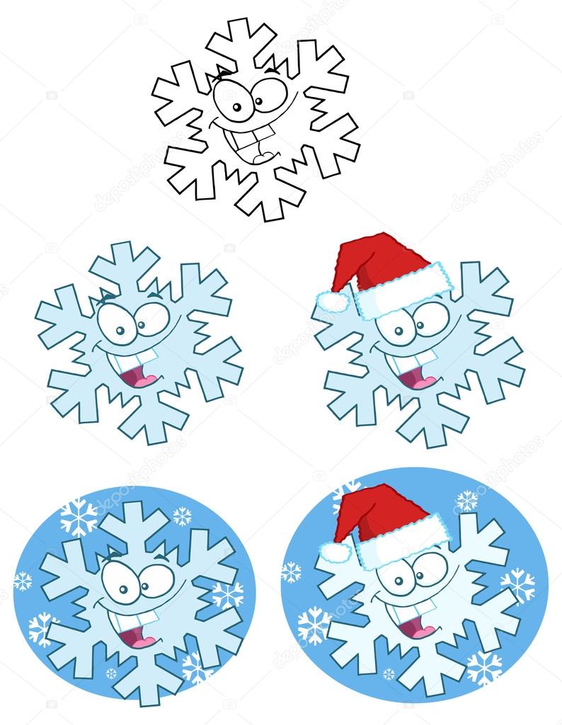 Carácter de copo de nieve de dibujos animados Vector de stock por ...