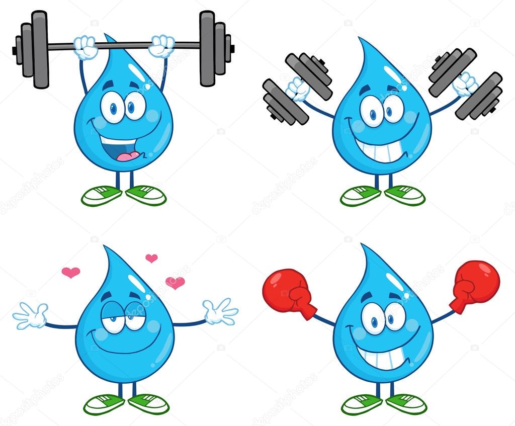 gota de agua dibujos animados — Vector de stock © HitToon #61110071