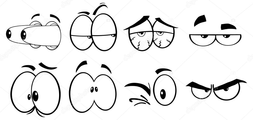 conjunto de dibujos animados los ojos — Vector de stock © HitToon #61110893