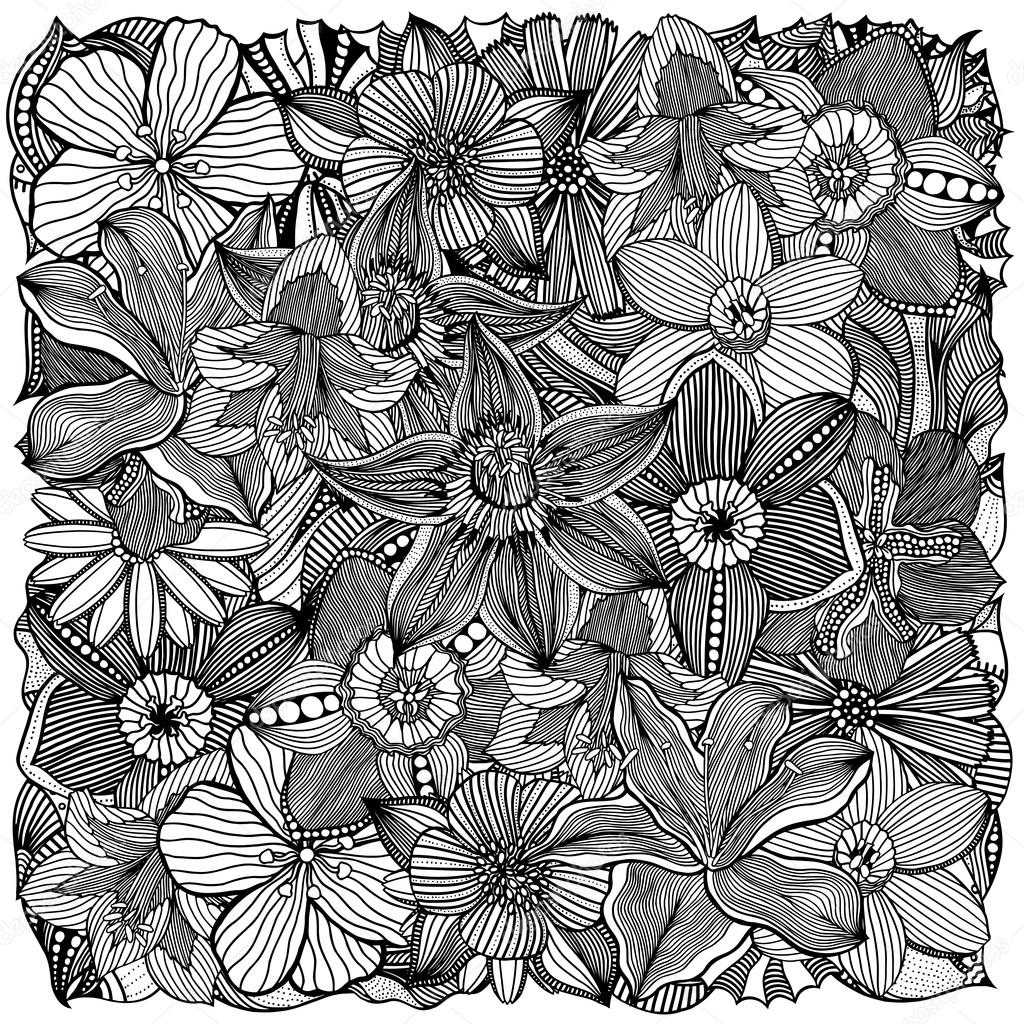 Floral zentangle vector illustration — Stock Vector © frescomovie ...