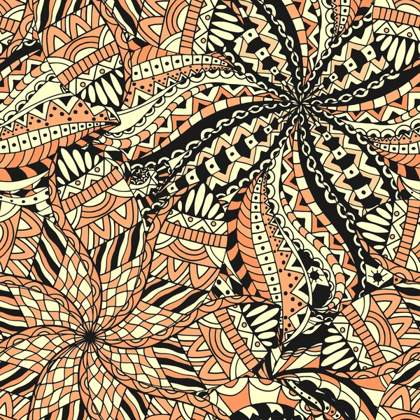 Seamless round pattern for printing on fabric or paper. Hand drawn ...