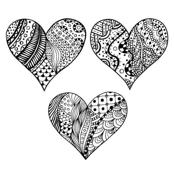 Hearts in zentangle style Stock Vector Image by ©frescomovie #94965096