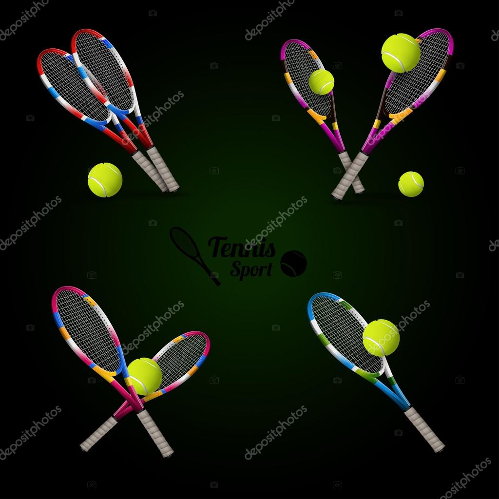 Vector tennis symbols as design elements, tennis balls, tennis r Stock ...