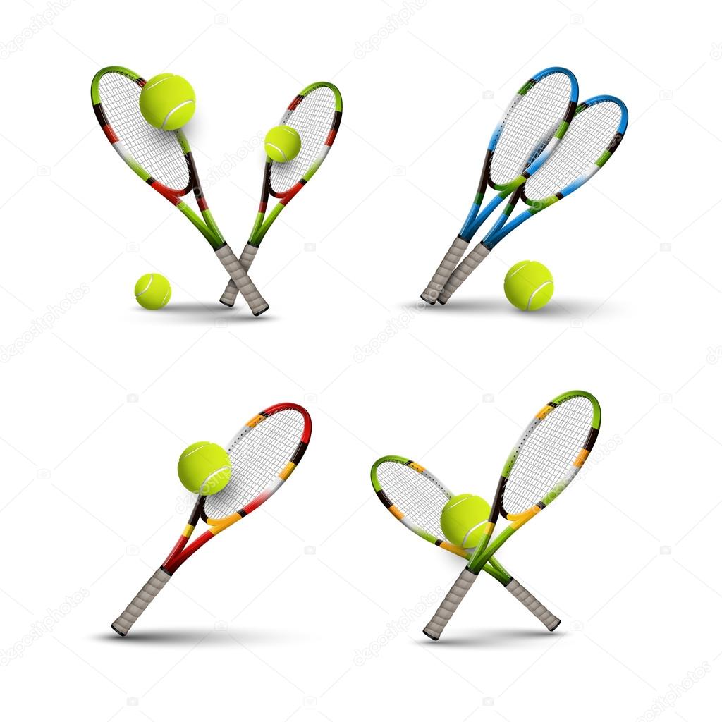 Vector tennis symbols as design elements, tennis balls, tennis r Stock ...