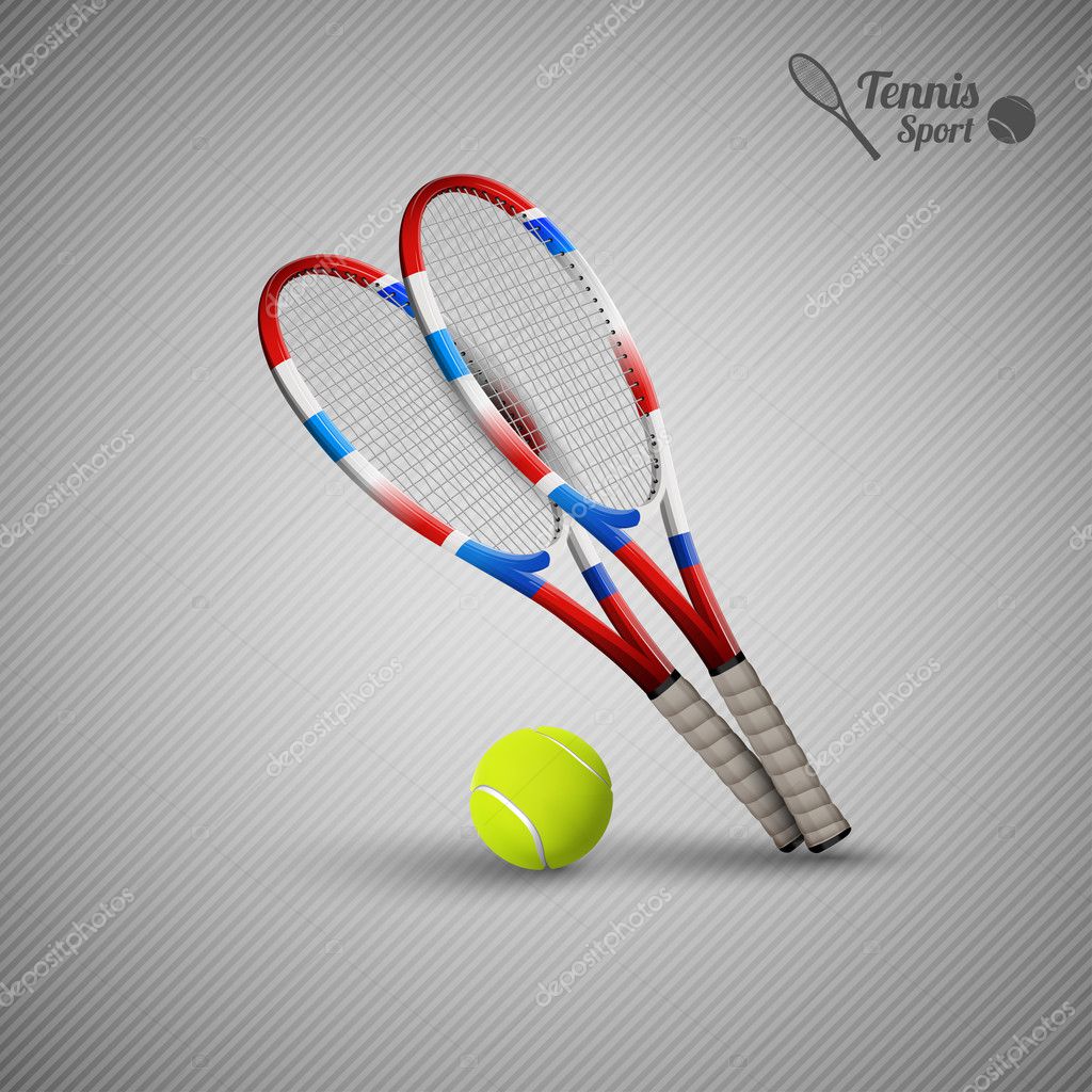 Vector tennis symbols as design elements, tennis balls, tennis r Stock ...