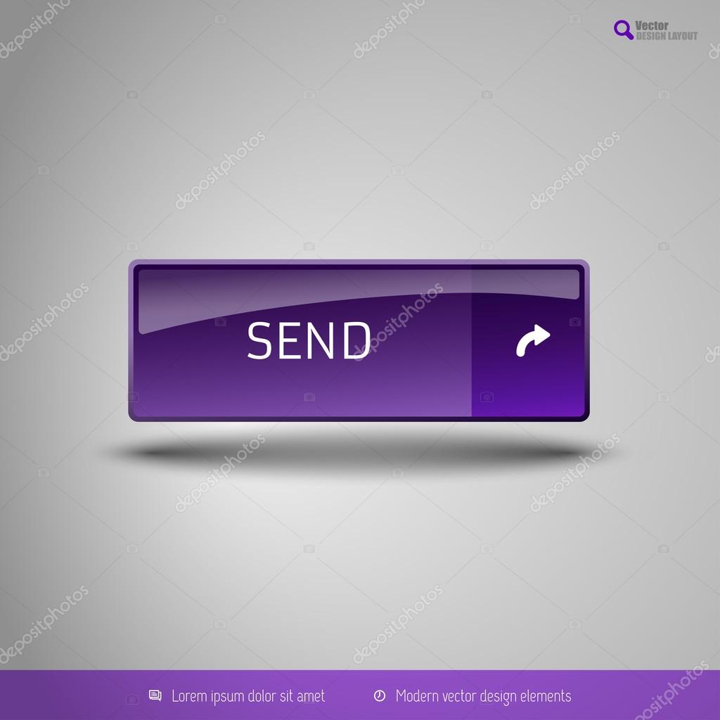 Simple button on the neutral gray background with icons. Vector Stock ...