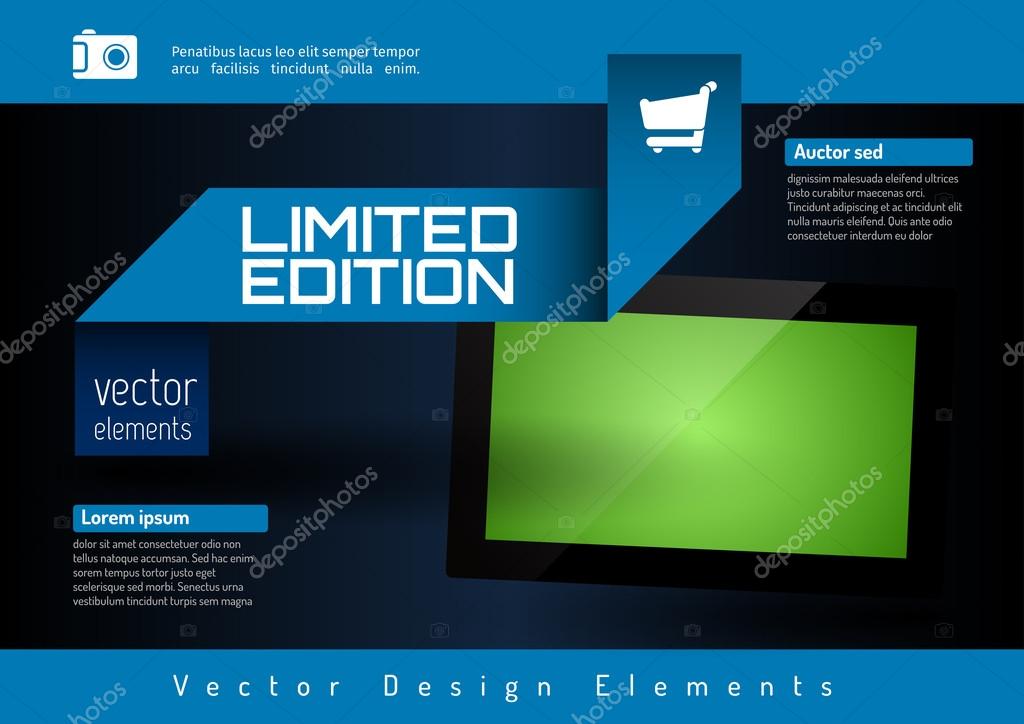 Business banner with modern display. Vector design elements for Stock ...