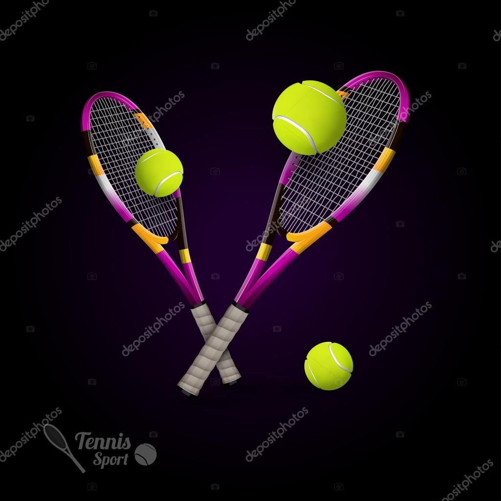 Vector tennis symbols as design elements, tennis balls, tennis r Stock ...