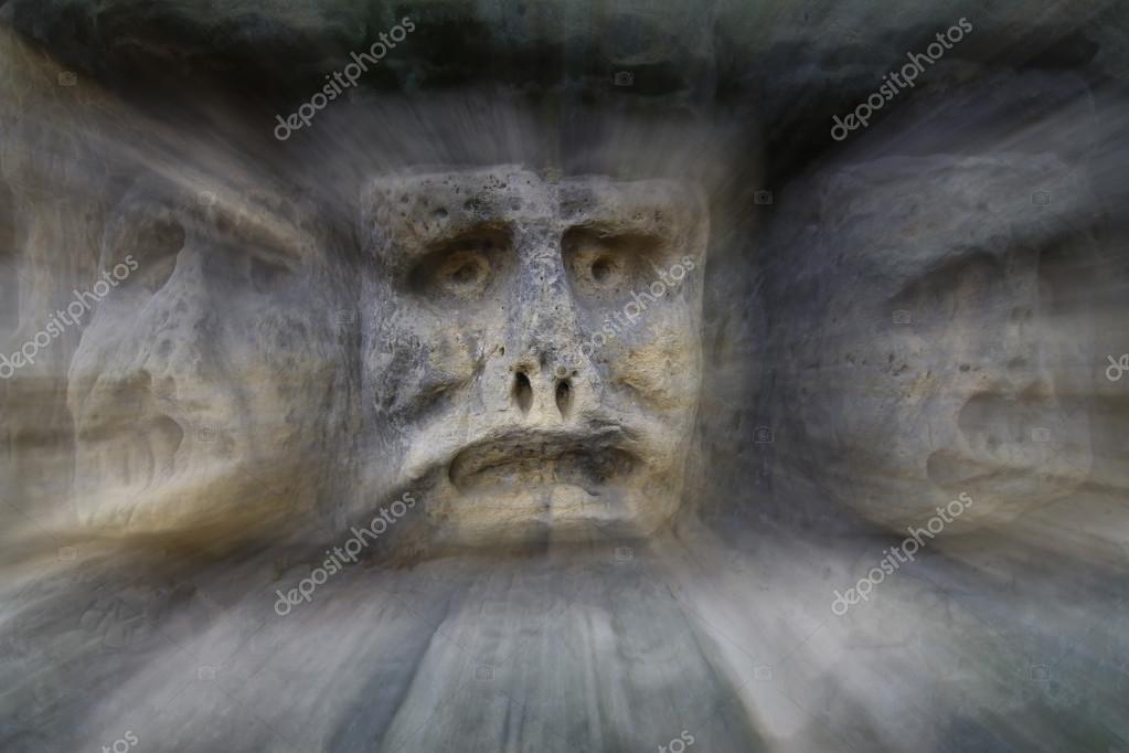 Bizarre Stone Heads - Rock Sculptures - in zoom Stock Photo by ©siloto ...