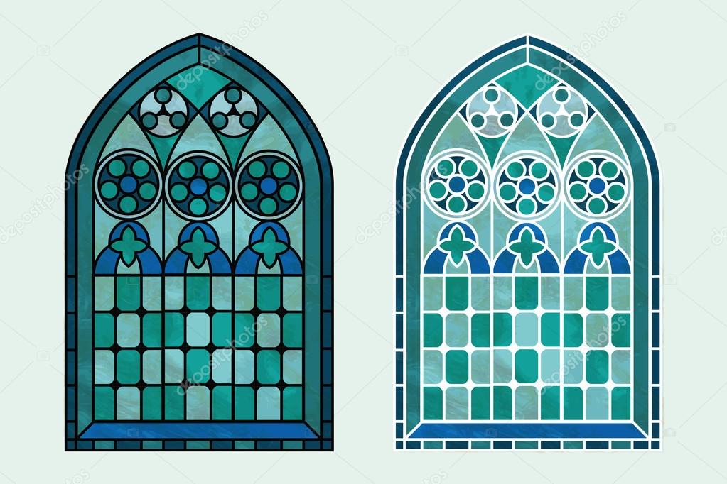 Stained Glass Cool Tones Stock Vector Image By ©rixipix 76599201