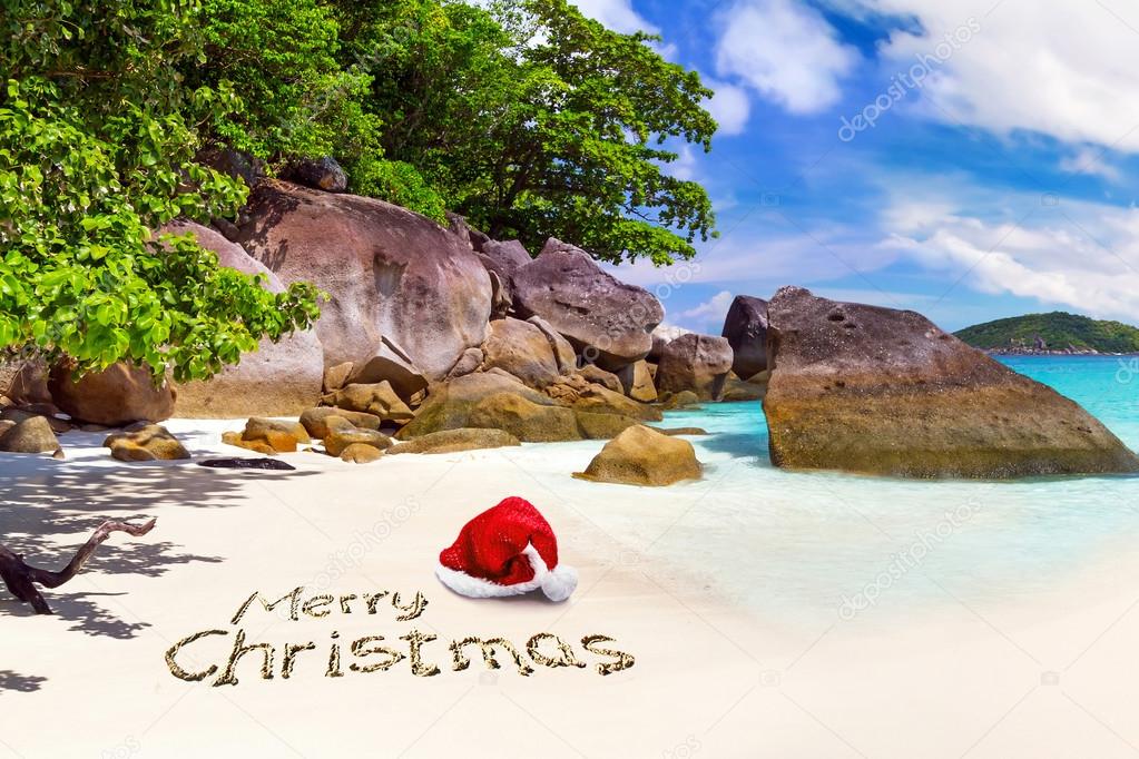 Merry Christmas from the tropical beach Stock Photo by ©Patryk_Kosmider ...