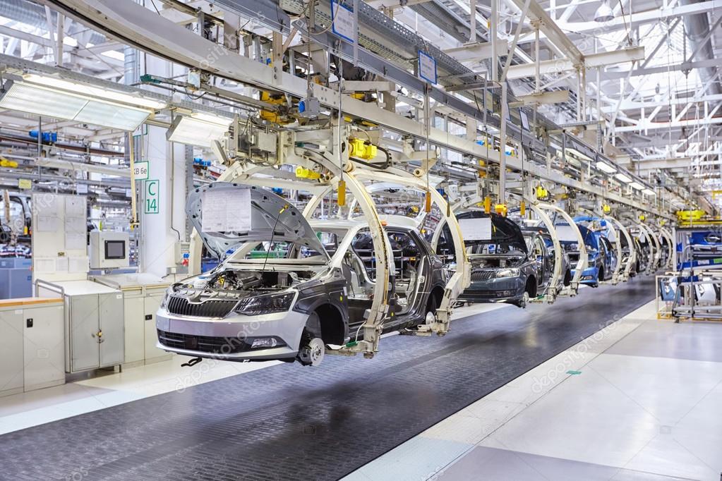 Assembling cars on conveyor line – Stock Editorial Photo © zhuzhu #74337829