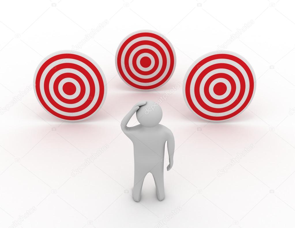 3d man and three targets — Stock Photo © andreync #53025367 3d man and three targets — Stock Photo © andreync #53025367