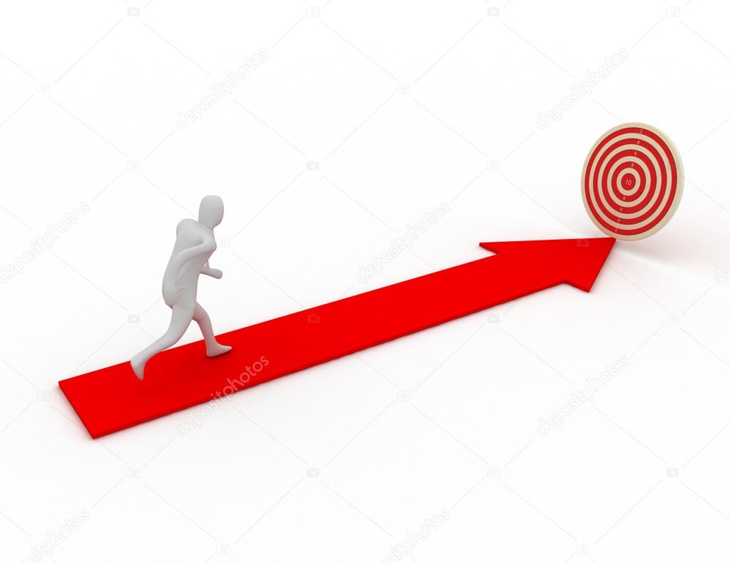 3d man run to target — Stock Photo © andreync #53526391