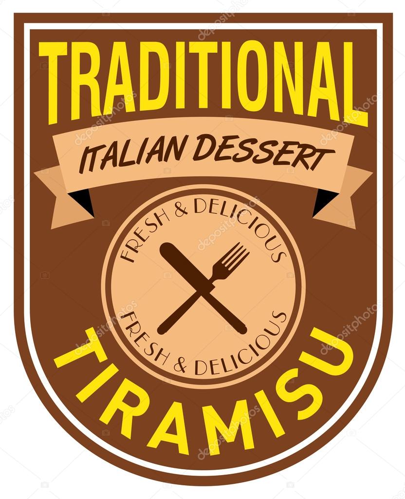 Tiramisu label — Stock Vector © mediterranean #53070743