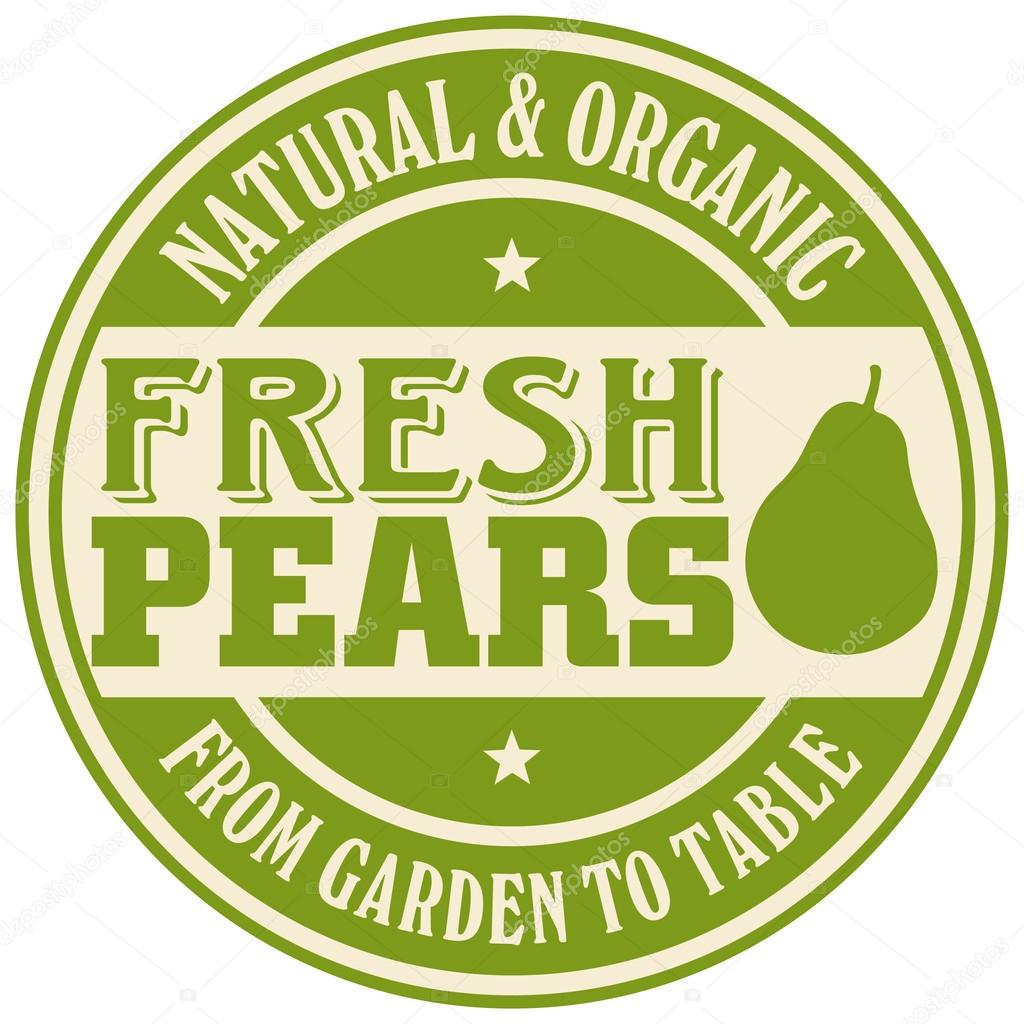 Fresh pears label Stock Vector by ©mediterranean #53532055