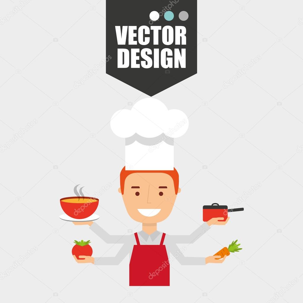 Professional chef design Stock Vector by ©yupiramos 100376786