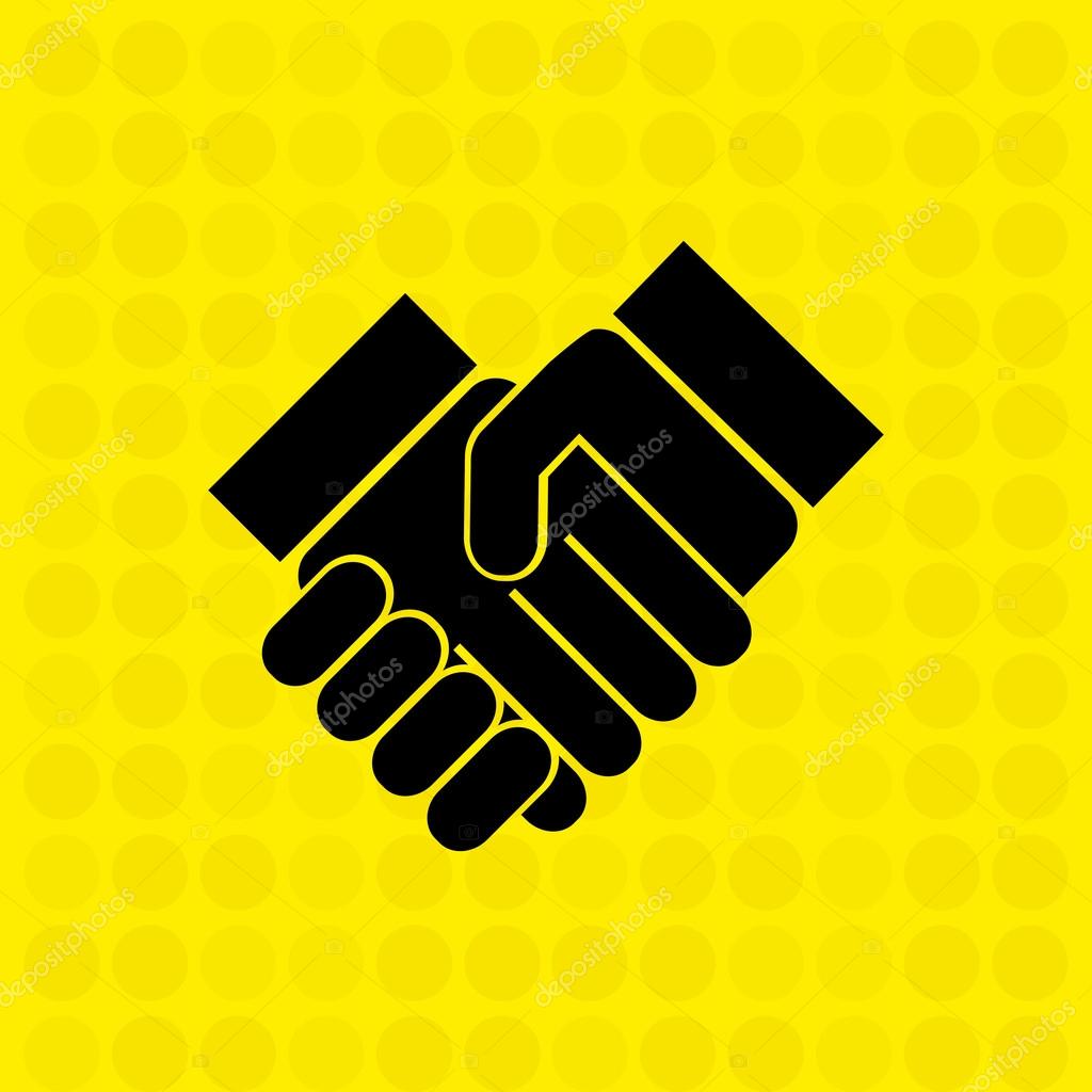 Hand shake design Stock Vector by ©yupiramos #105062486