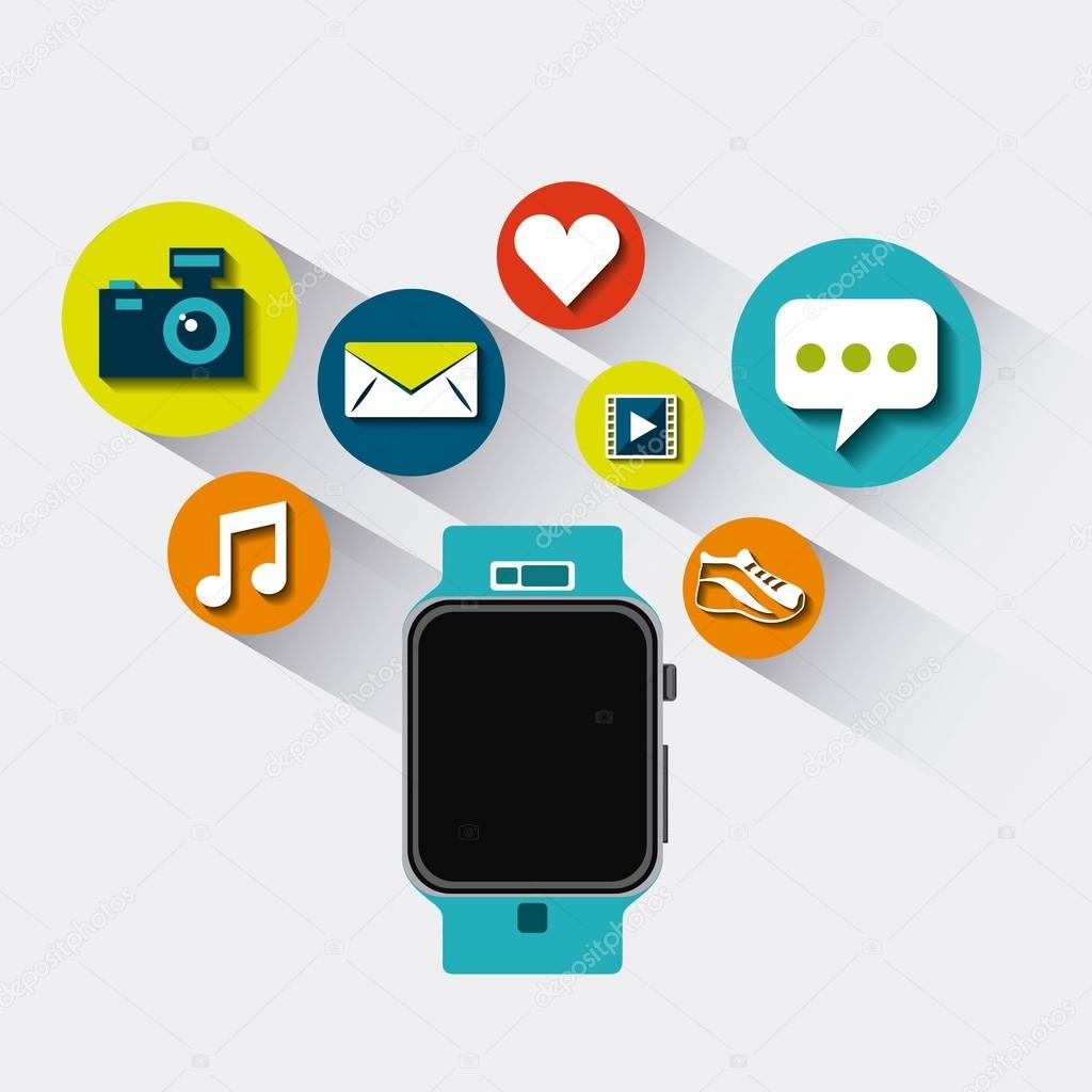 Smartwatch technology design Stock Illustration by ©yupiramos #105274100