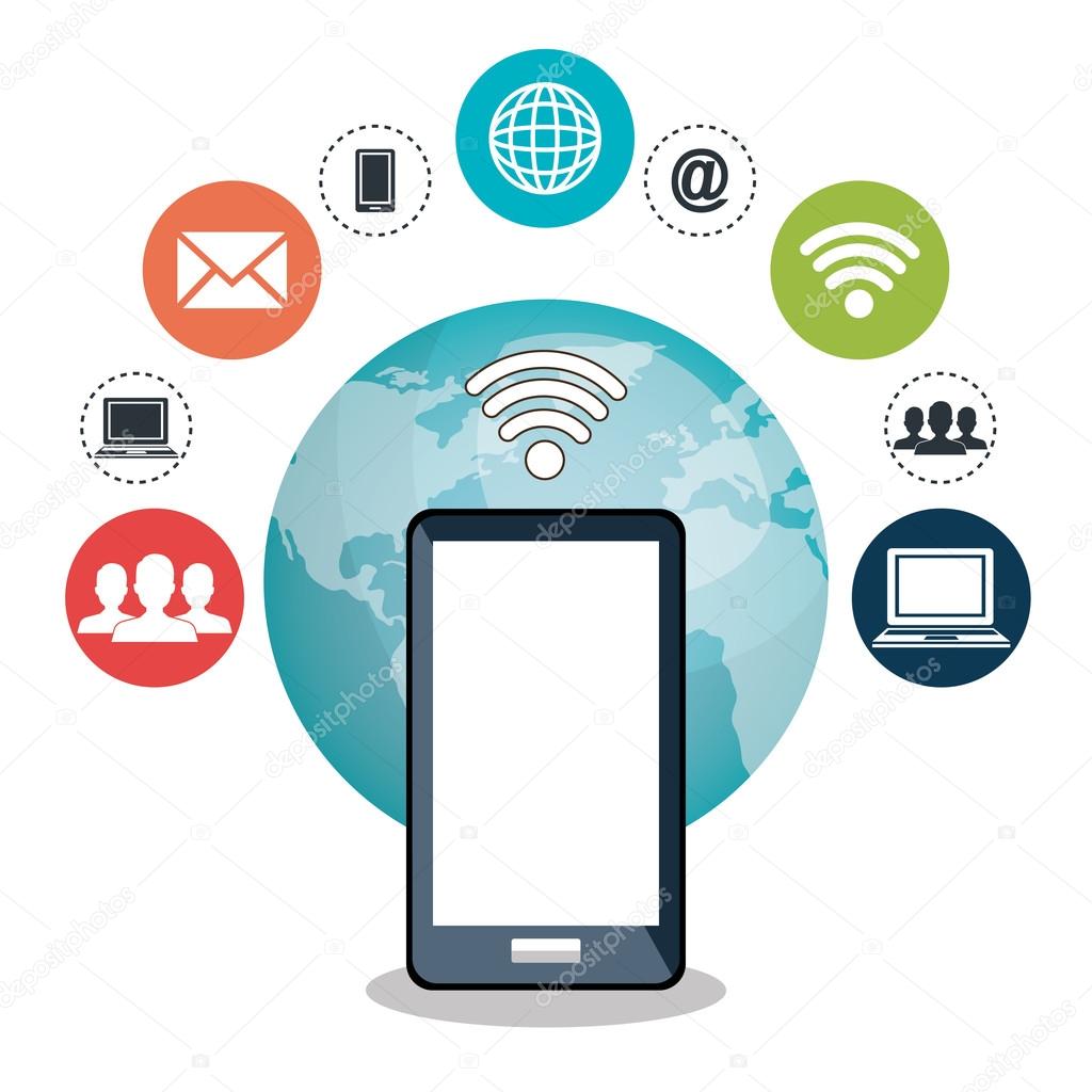 Internet communication design Stock Vector by ©yupiramos 105779572