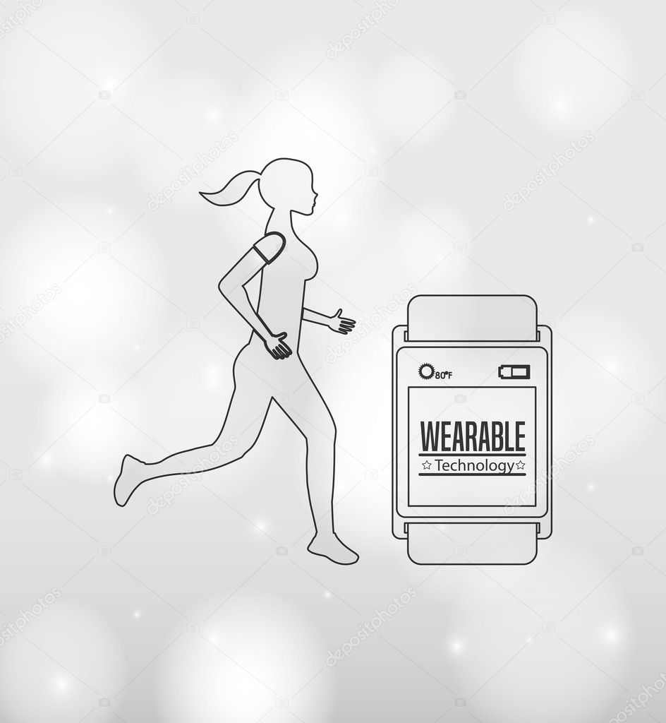 Wearable technology design Stock Vector by ©yupiramos 107946948
