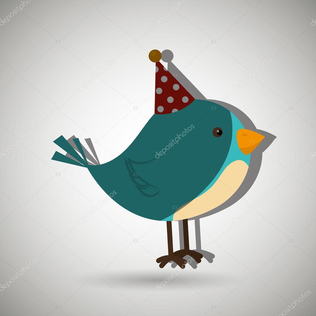 Bird whit hat party design Stock Vector Image by ©yupiramos #108625620
