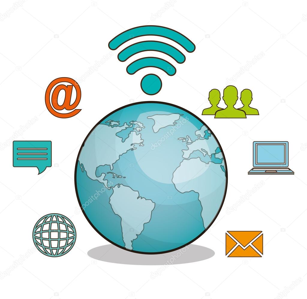 Internet communication design Stock Vector by ©yupiramos 110649096