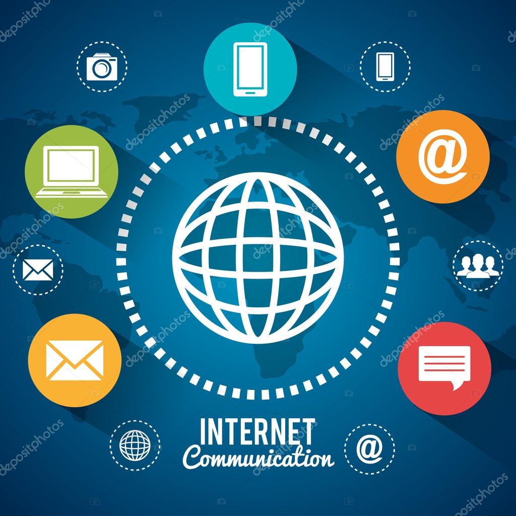 Internet communication design Stock Vector by ©yupiramos 112468508