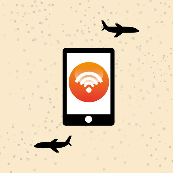 Wifi signal in flight design Stock Vector Image by ©yupiramos #112888252