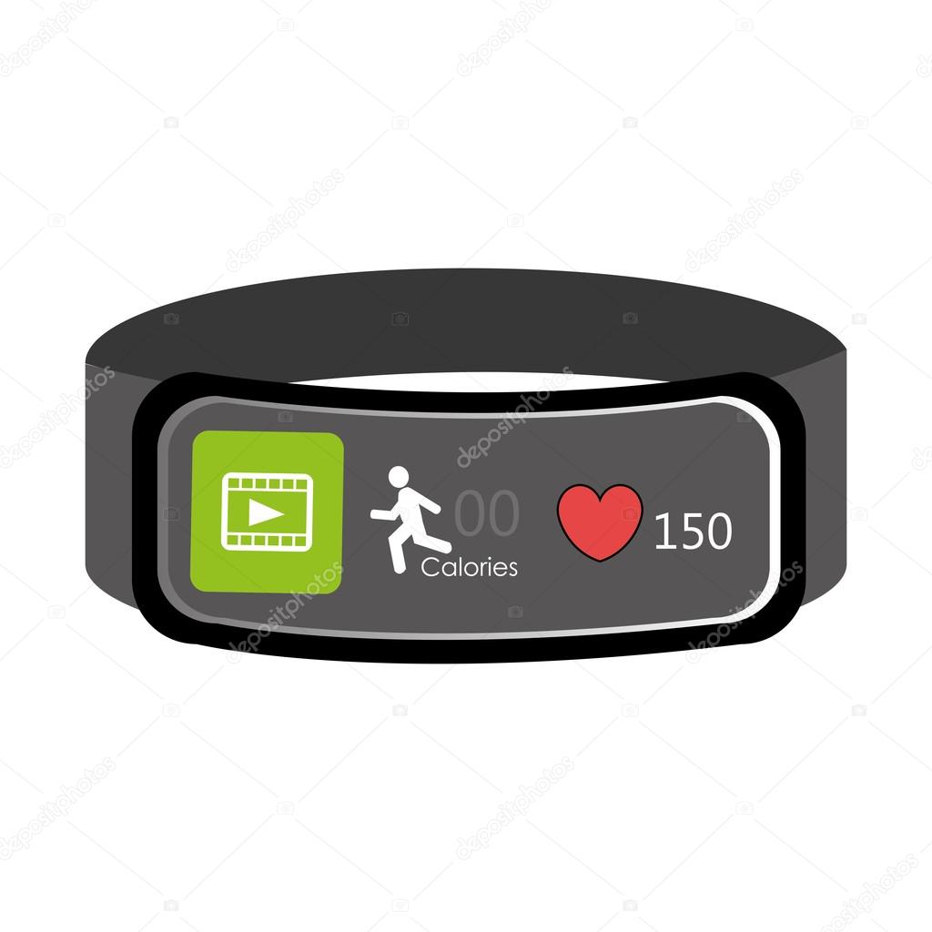 Electronic watch with workout settings, vector graphic Stock Vector ...