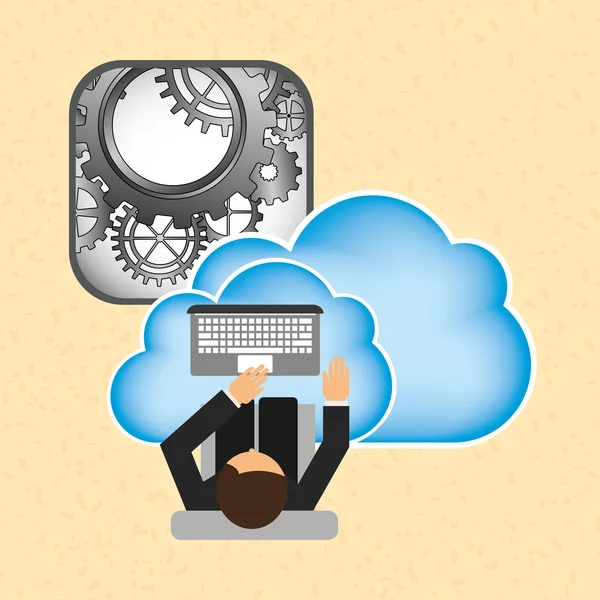 Cloud computing design Stock Vector by ©yupiramos 114013618