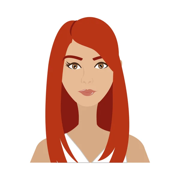Cartoon avatar woman front view,vector illustration Stock Vector Image ...